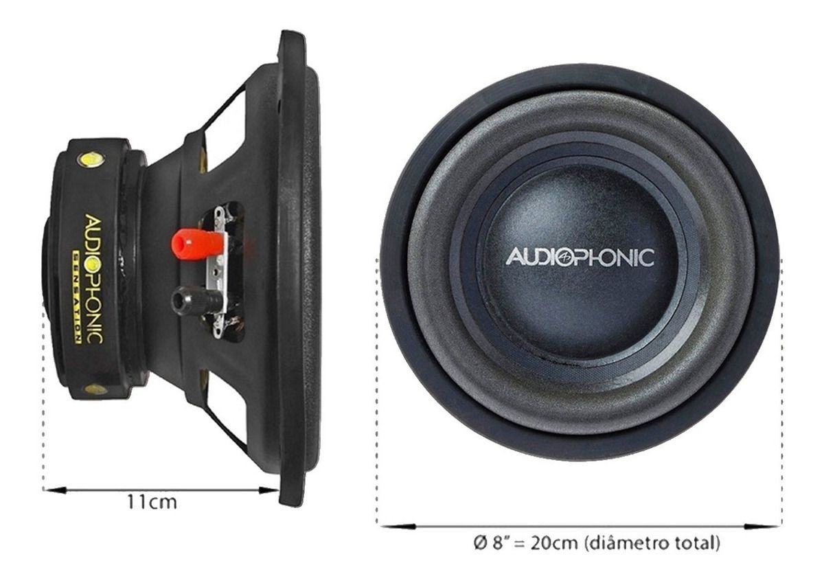 Subwoofer Audiophonic Sensation S1 8 S4 8 Polegadas 4 Ohms - Auto Equip