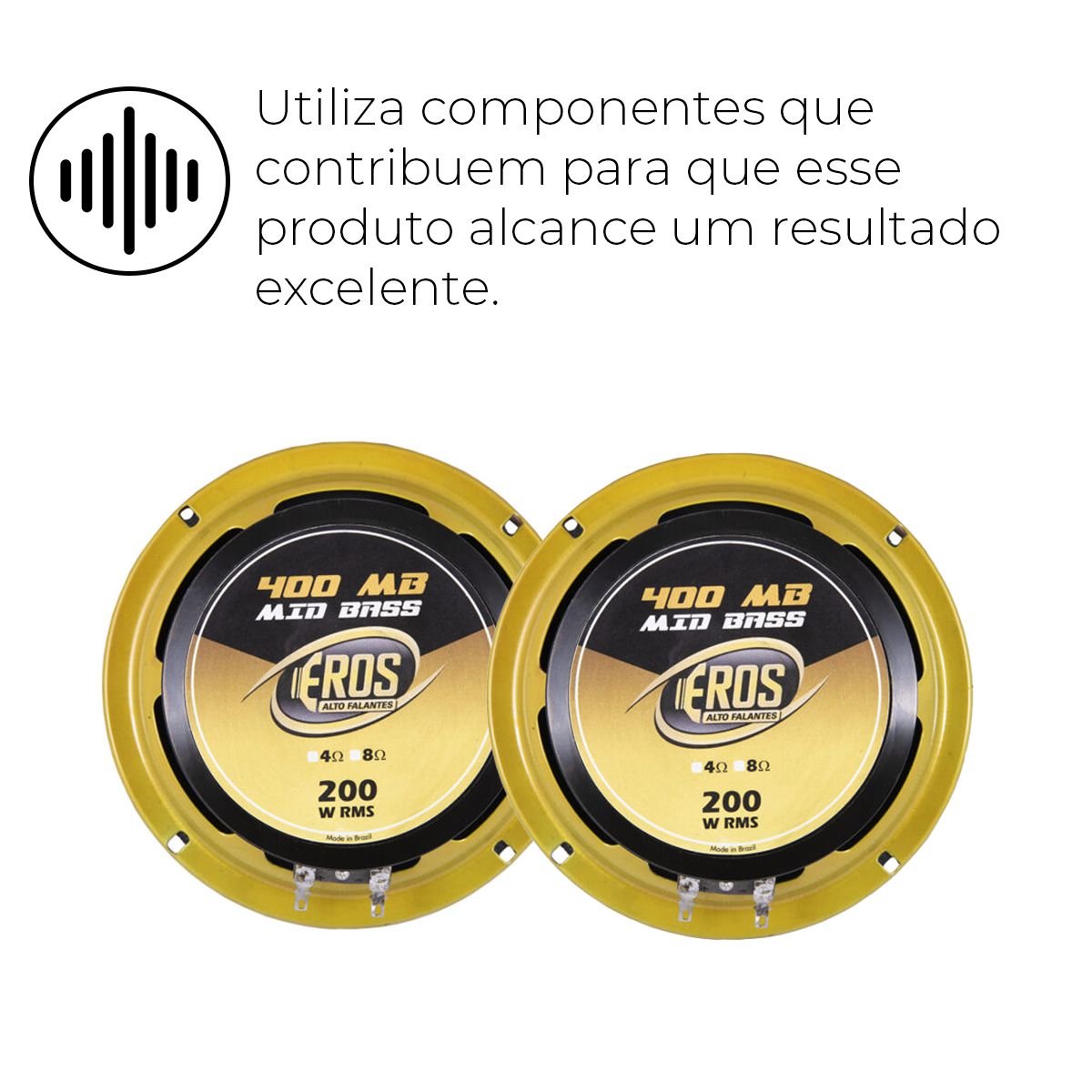 Alto Falante Eros 8 Polegadas 200w RMS Impedância Nominal 4 Ohms ...