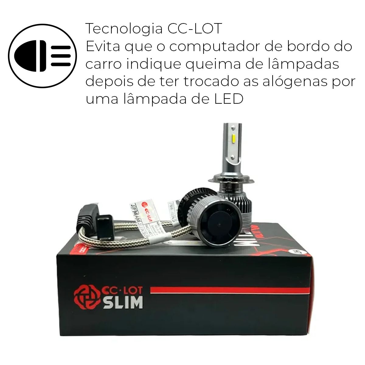 Lâmpadas Ultra Slim Encaixe HB3/H9012/H16 Jr8 Cc-lot Led Possui Canbus ...