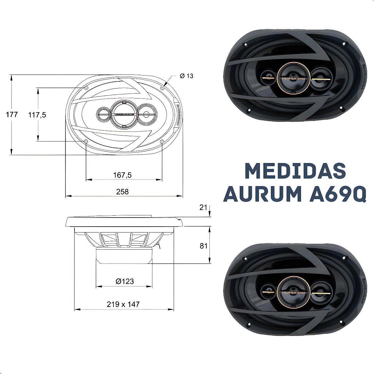 Par De Alto Falante Quadriaxial Universal 6x9 Polegadas Potência 260w ...
