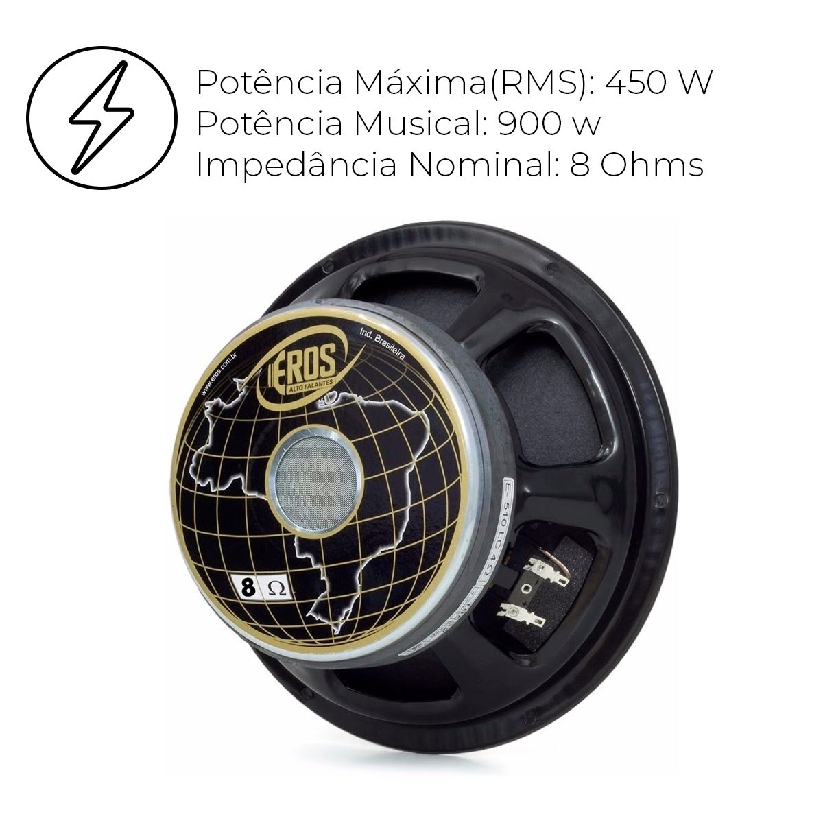 Alto Falante 12 Polegadas Eros Potência 400w RMS Bobina Com Fio ...