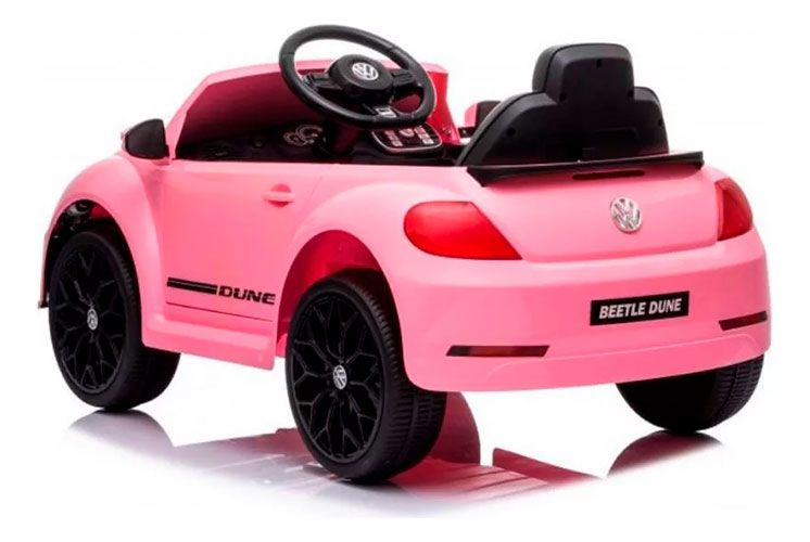 Carro Elétrico Infantil Menina New Beetle Fusca Rosa 6v Com Som Mp3 ...
