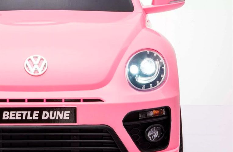 Carro Elétrico Infantil Menina New Beetle Fusca Rosa 6v Com Som Mp3 ...