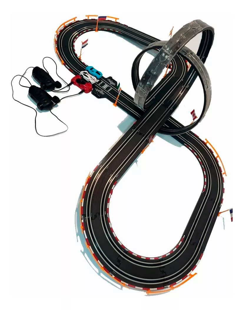 Autorama Crazy Track Infantil com 2 Loopings 360º Controle 2 Carrinhos ...