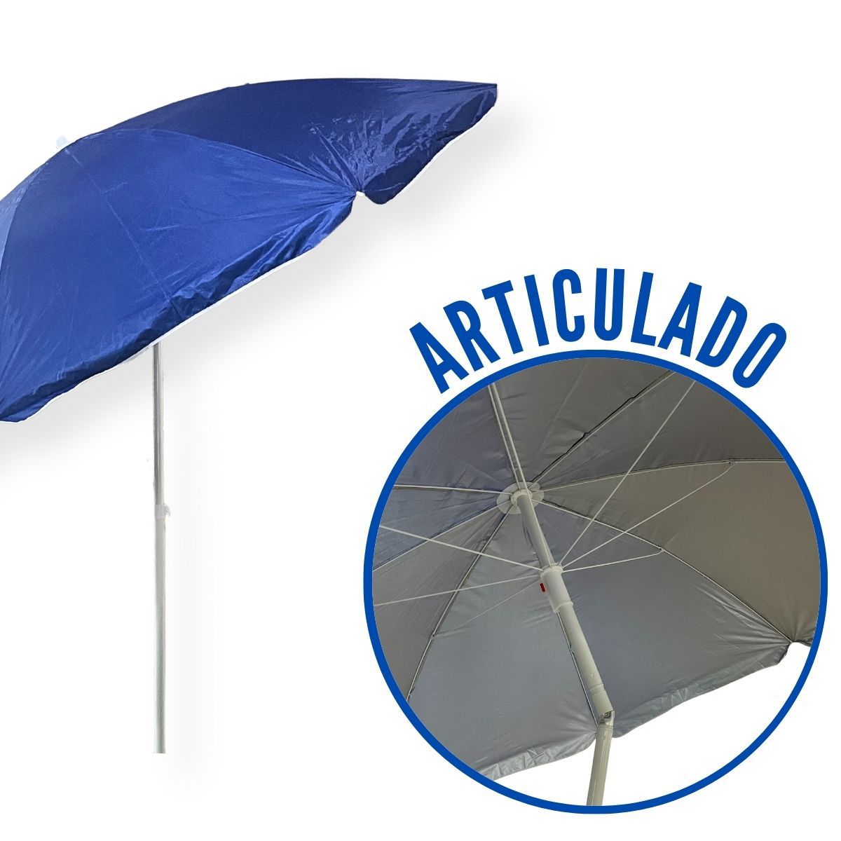 Guarda Sol Articulado 2,40m de Diâmetro Proteção Uv Estrutura Aço ...