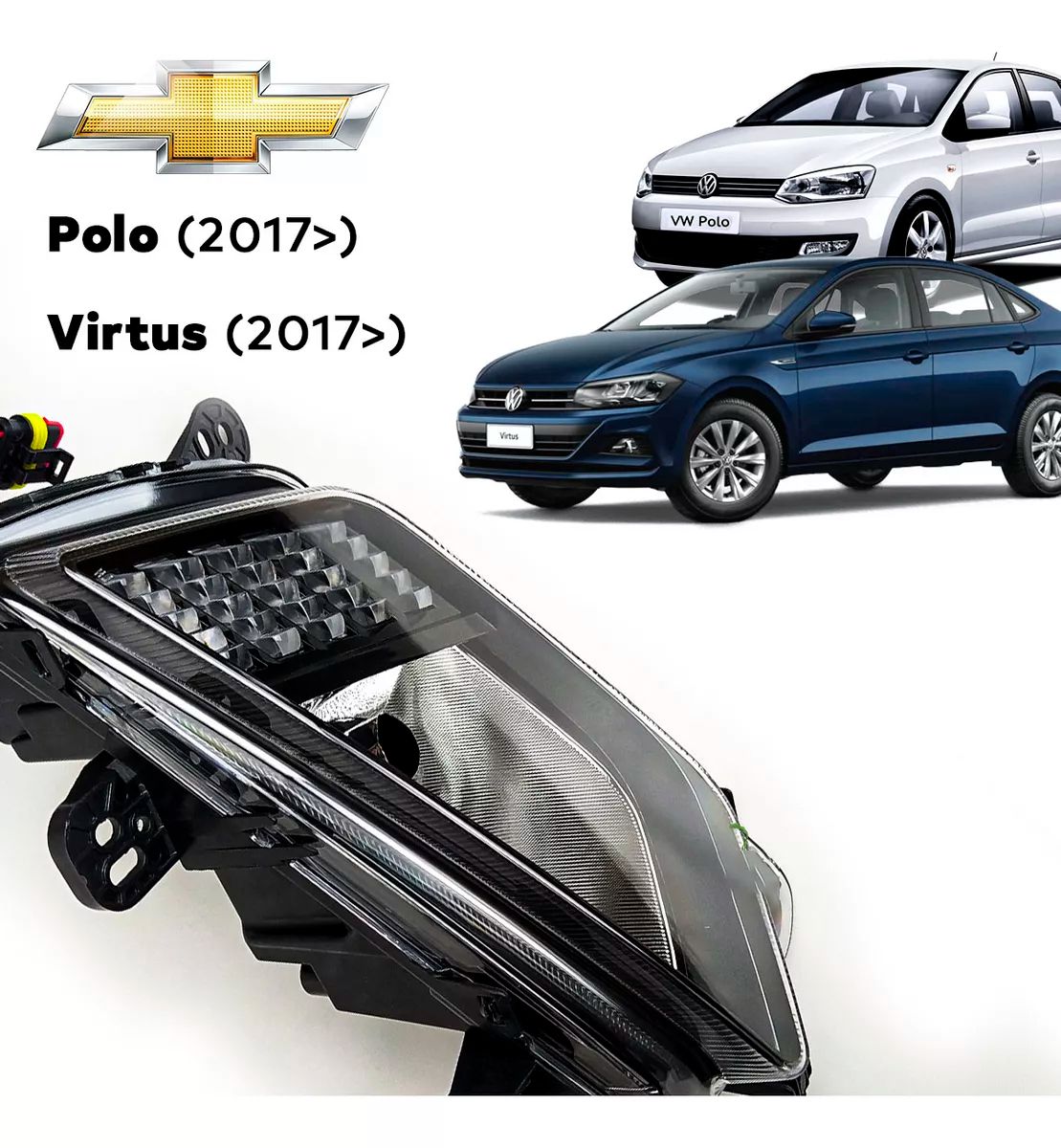 Kit Farol Milha com DRL + Pisca Polo e Virtus 2017 2018 2019 2020 2021 ...