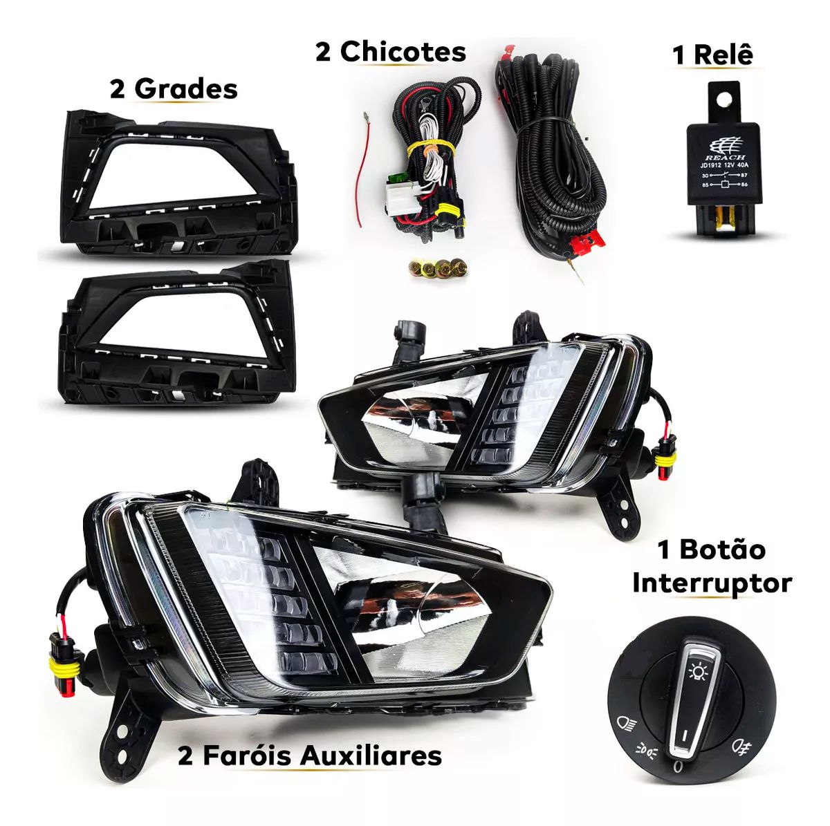 Kit Farol Milha com DRL + Pisca Polo e Virtus 2017 2018 2019 2020 2021 ...