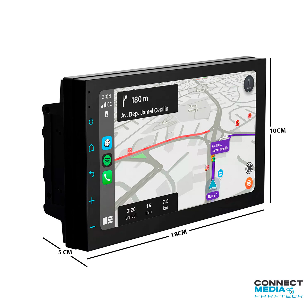 Multimídia 7 polegadas Carplay Android Auto Espelhamento Apps Faaftech - Auto Equip