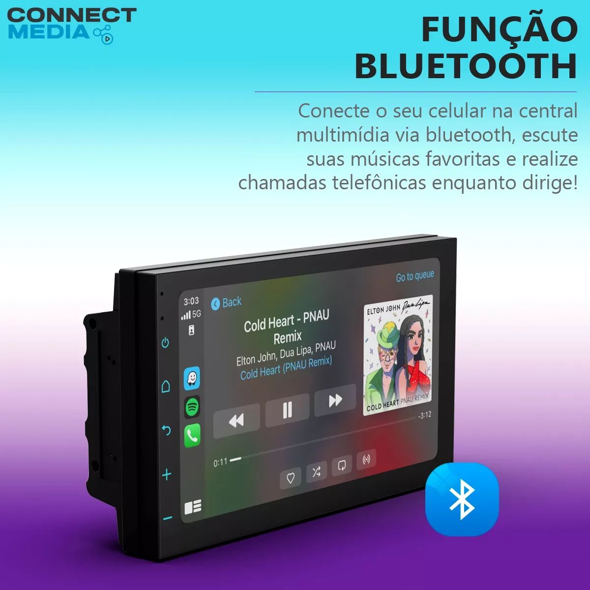 Multimídia 7 polegadas Carplay Android Auto Espelhamento Apps Faaftech - Auto Equip