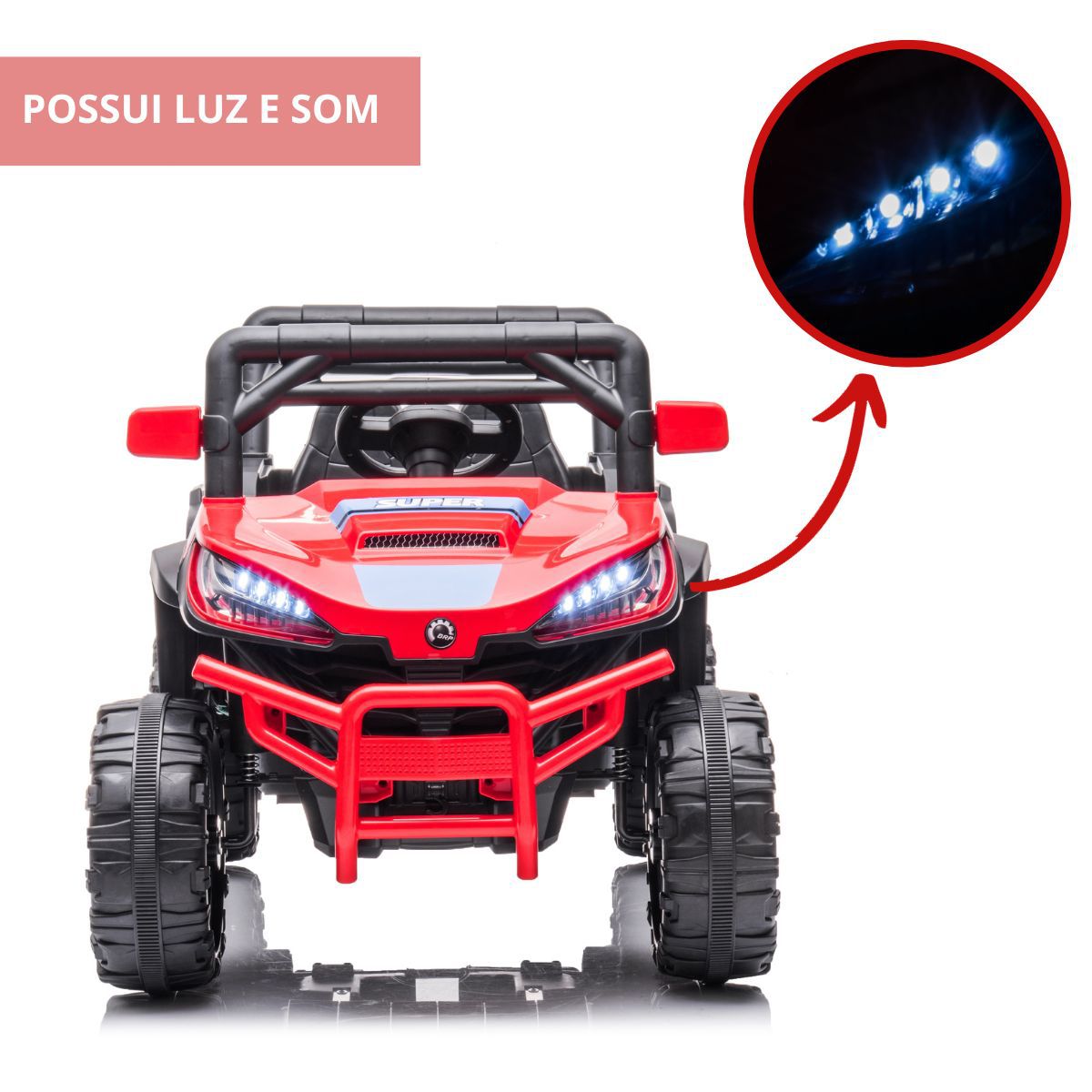 Carrinho Eletrico Mini UTV 12v Vermelho Controle Remoto Velocidade Max ...