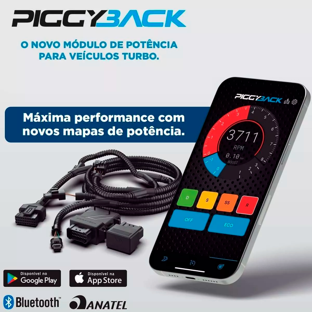 Piggyback Chip Aumento De Potência Plug Play Módulo Box Remap Até 25% ...