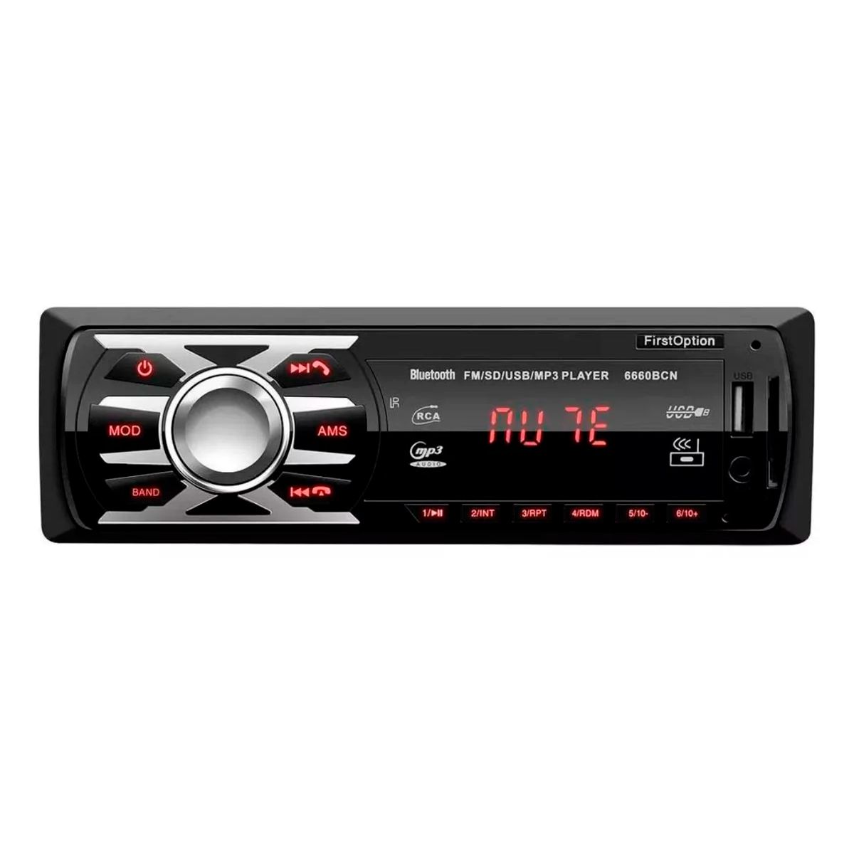 Som Automotivo Radio AM/FM First Option 6660BN Bluetooth USB SD Card ...