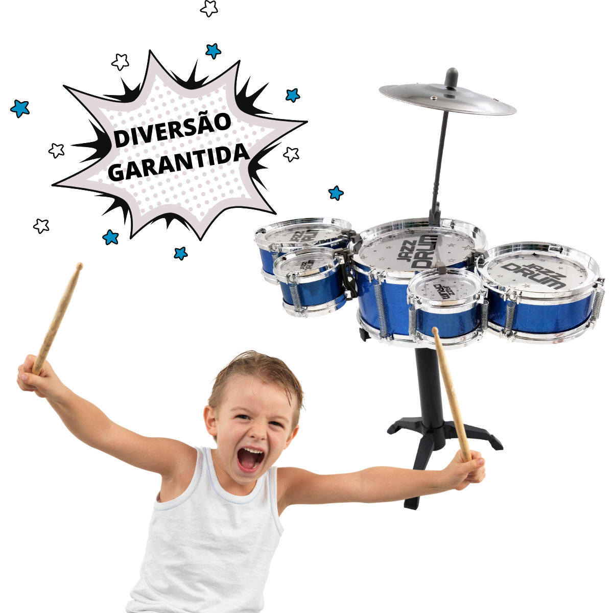 Mini Bateria Completa Música Infantil Baqueta Brinquedo Menina Menino ...