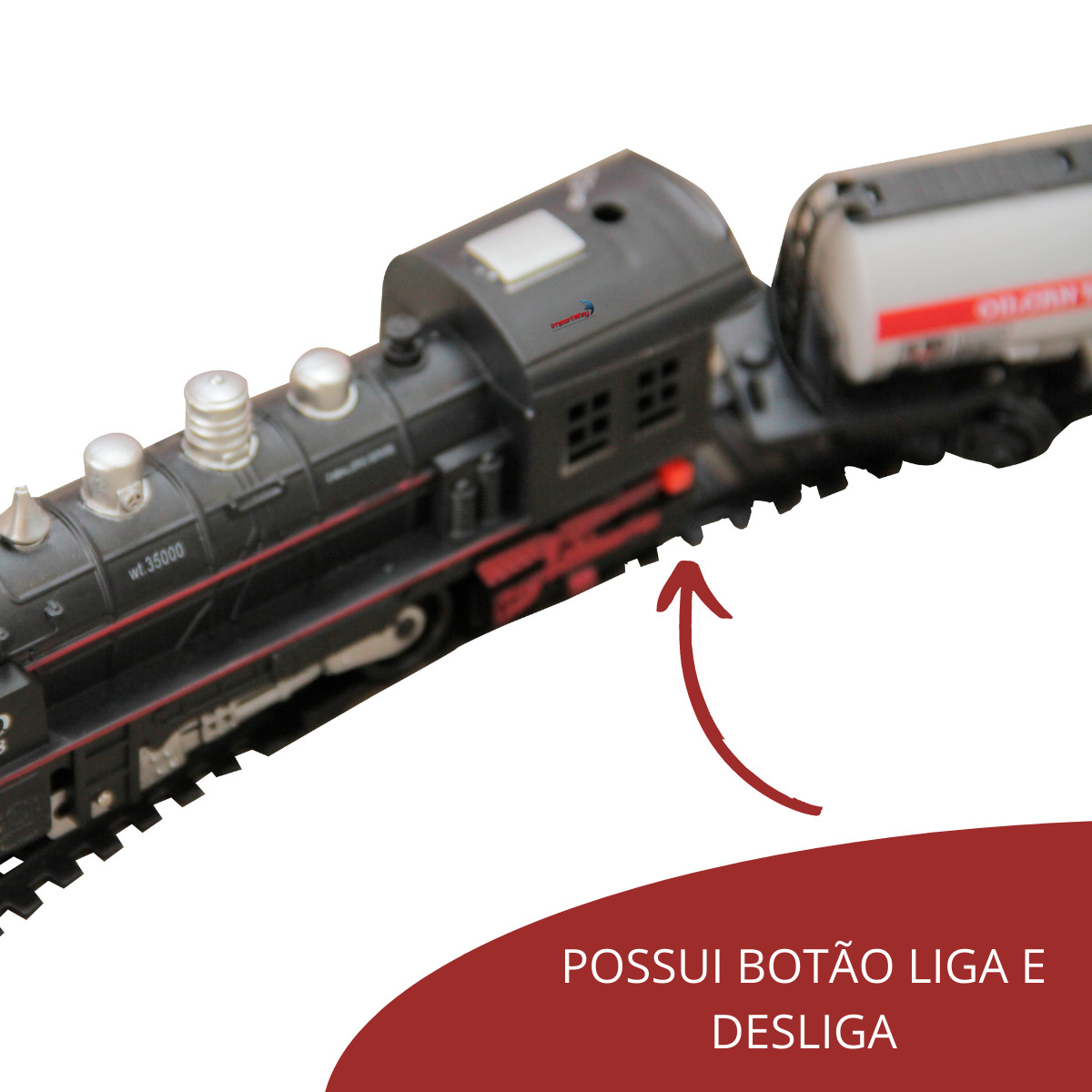 Trem Ferrorama Locomotiva Infantil com Luz e Som 14 Peças - Importway ...