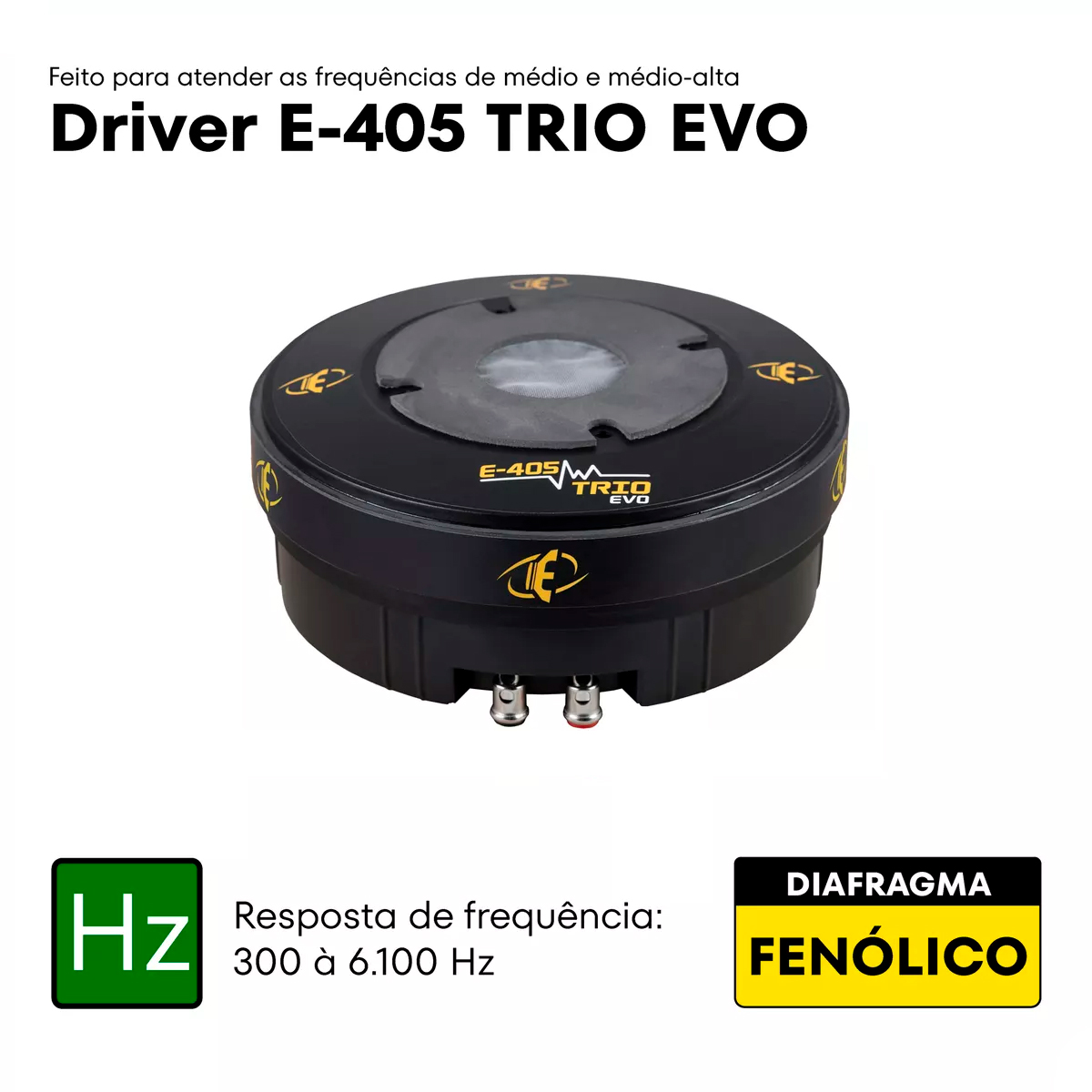 Driver E 405 Trio Evo 200 WRMS 8 Ohms Diafragma Fenólico Preto - Eros ...