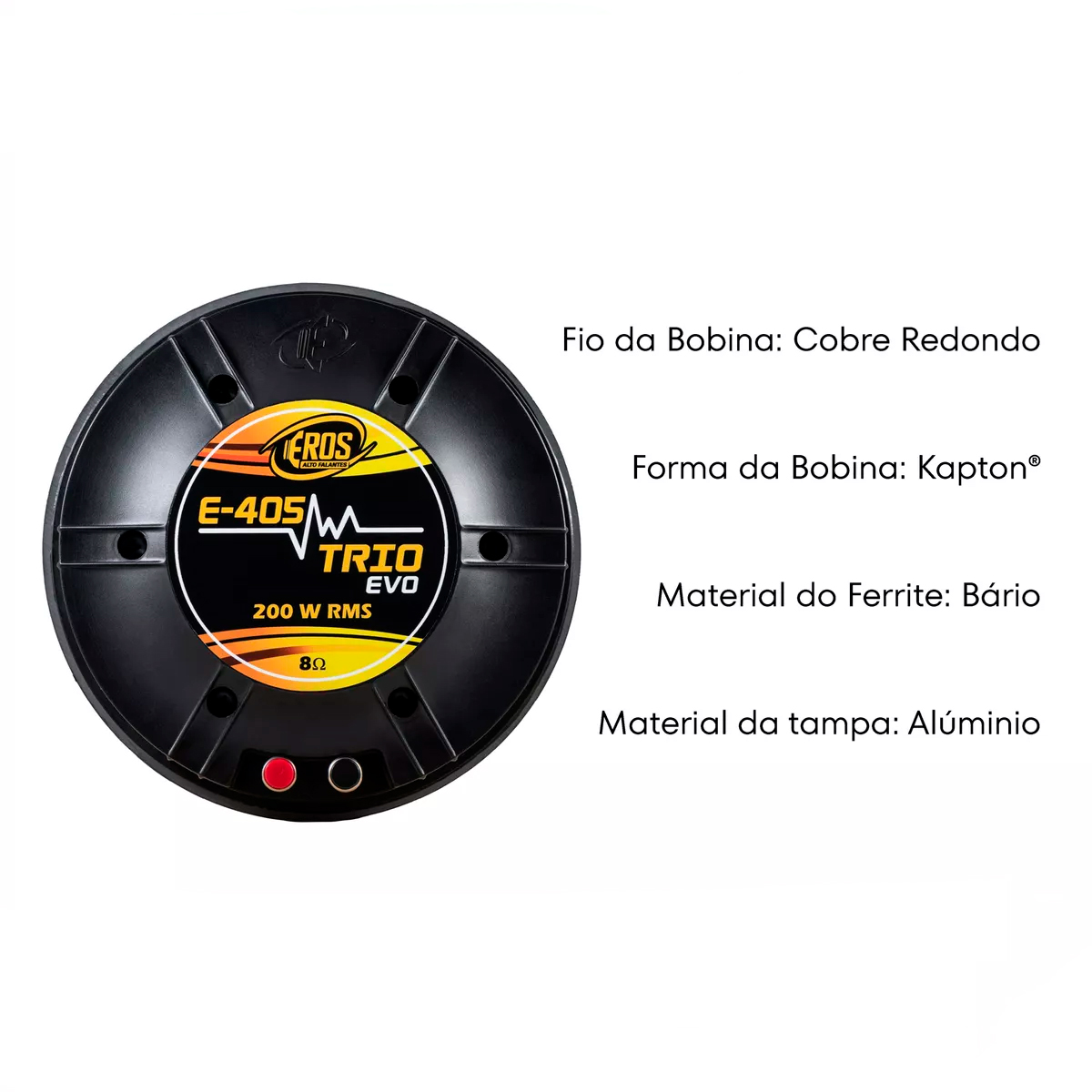 Driver E 405 Trio Evo 200 WRMS 8 Ohms Diafragma Fenólico Preto - Eros ...