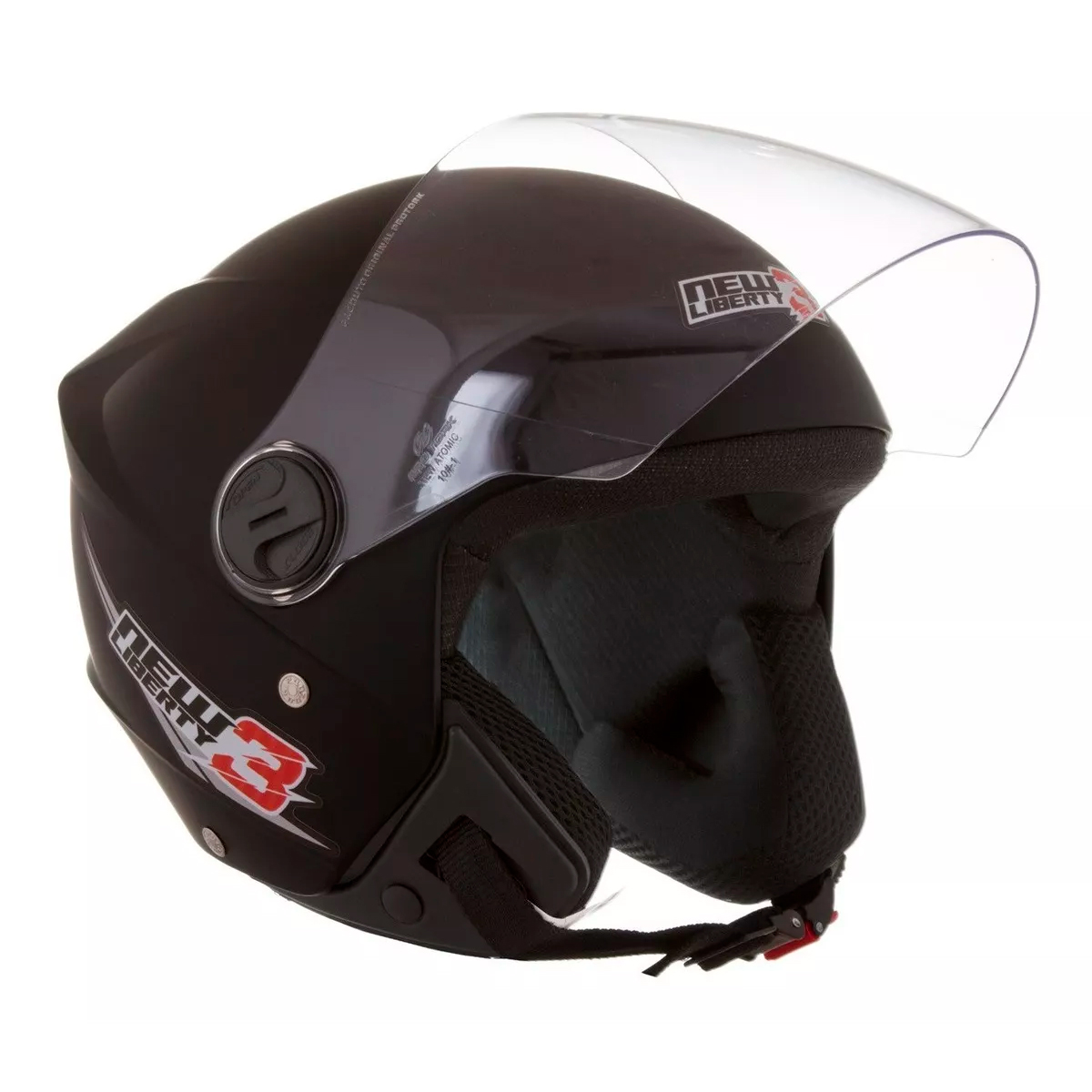 Capacete Moto Aberto New Liberty 3 Preto Fosco Viseira Cristal Inmetro ...