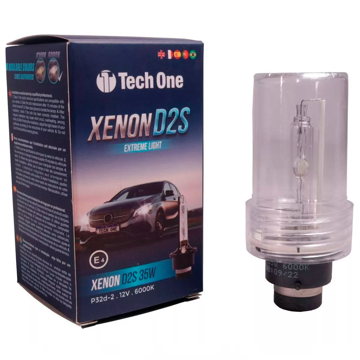 Lâmpada Xênon Hid Série D2S 4300k 35W 12V Tech One Proteção UV - Auto Equip