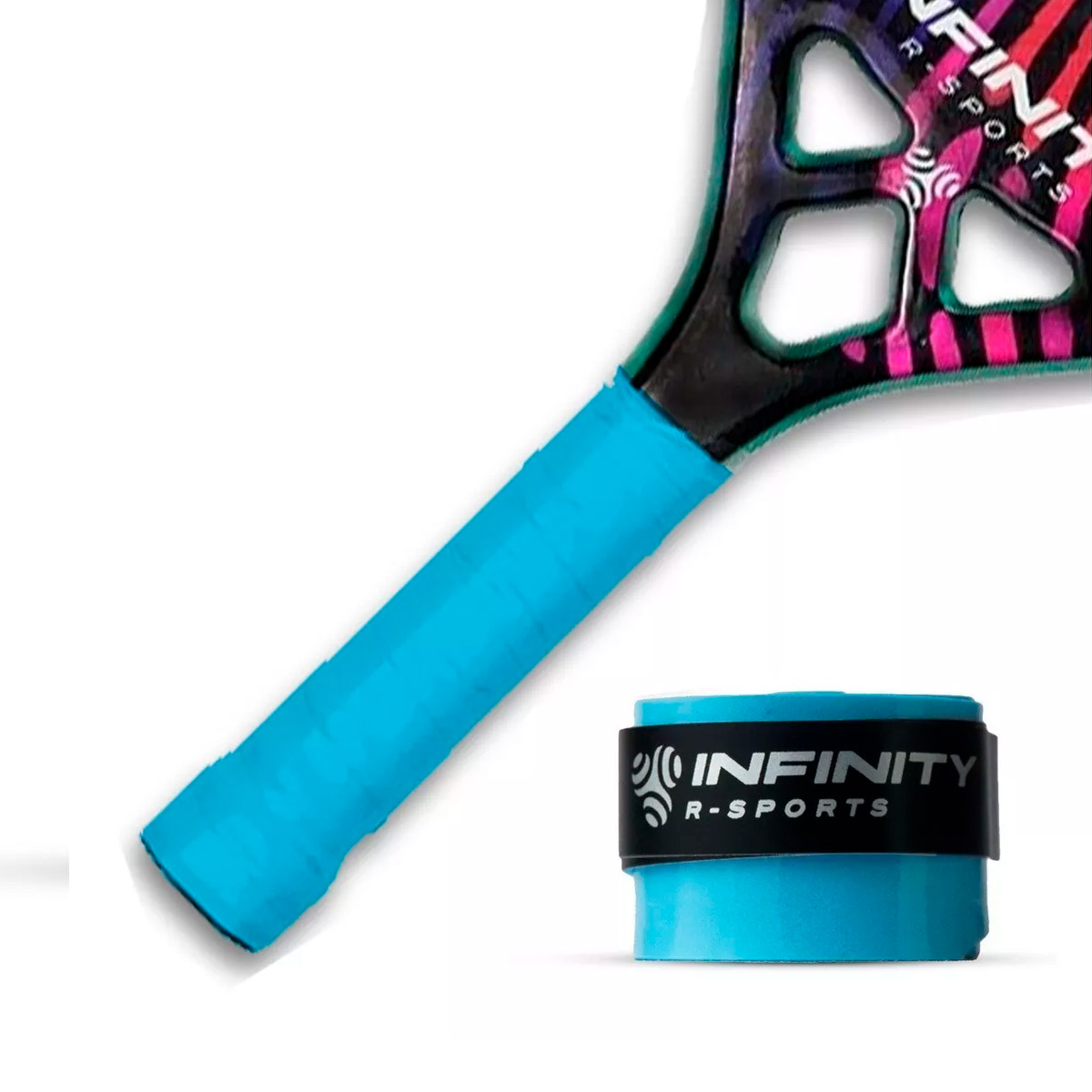 Overgrip Beach Tennis Tênis Praia Colorido Azul Claro Infinity Sports ...