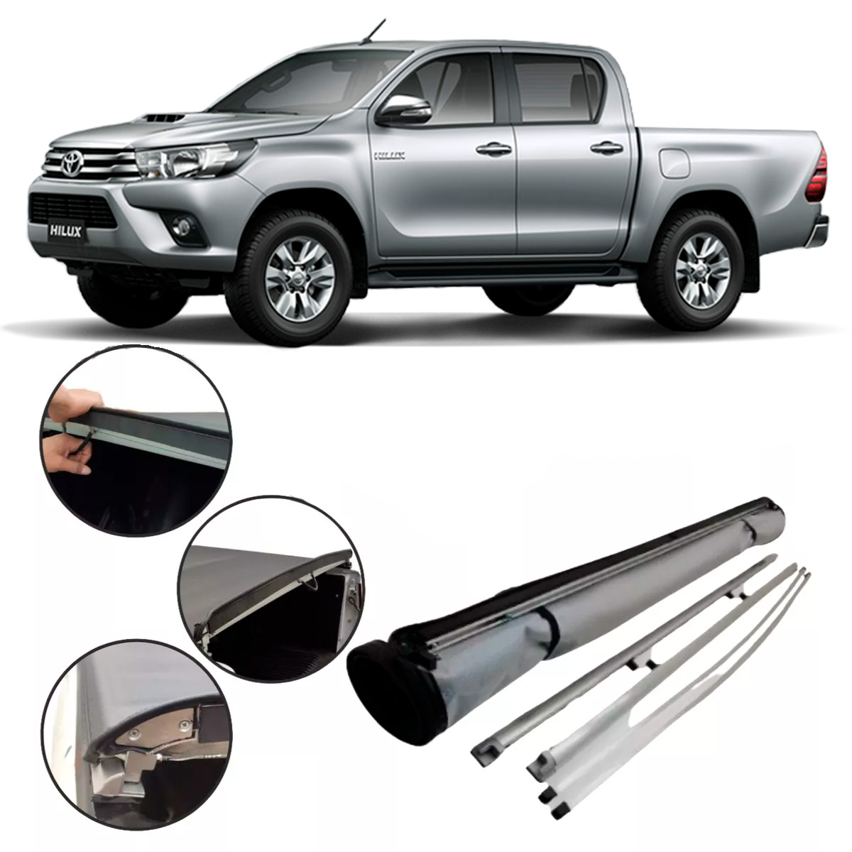 Capota Lona Maritima Toyota Hilux 2016 a 2025 - Capotas Paraná - Auto Equip