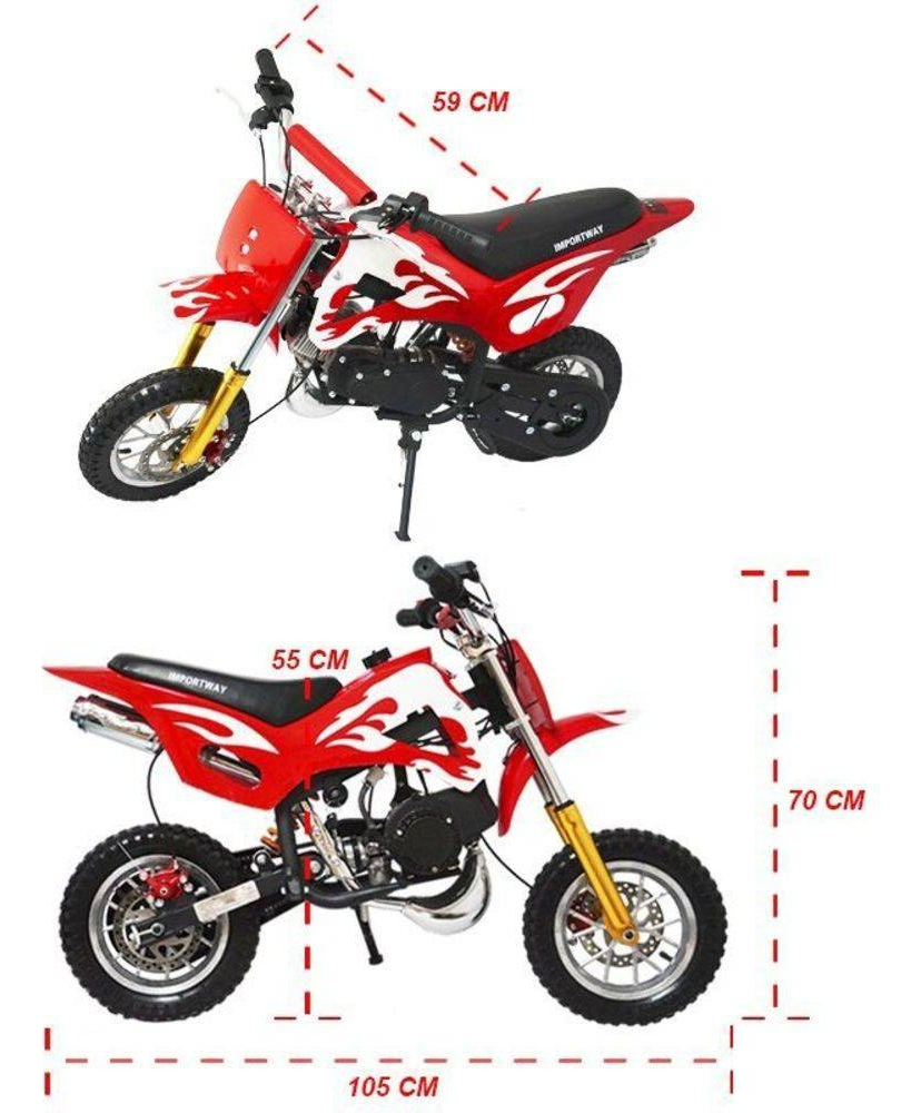 Mini Moto Cross Vermelha Infantil Gasolina 2t 49cc Trilha - Auto Equip
