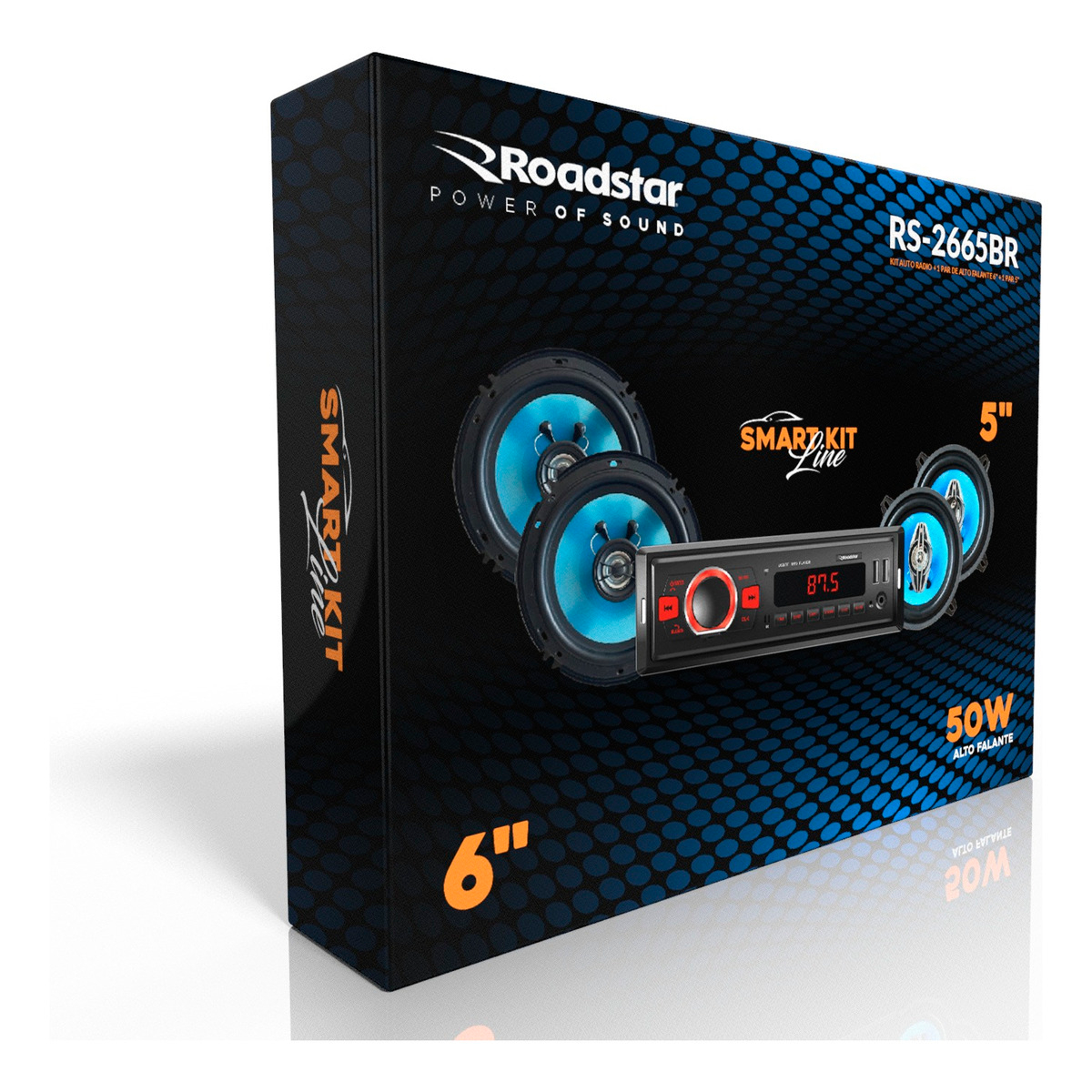 Kit Auto Rádio Automotivo + 2 Alto Falantes 6" + 2 Alto Falantes 5 ...
