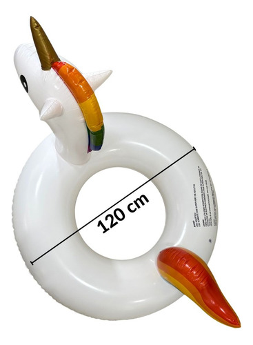 Boia Unicornio Gigante Piscina Inflável 120cm Adulto - Auto Equip