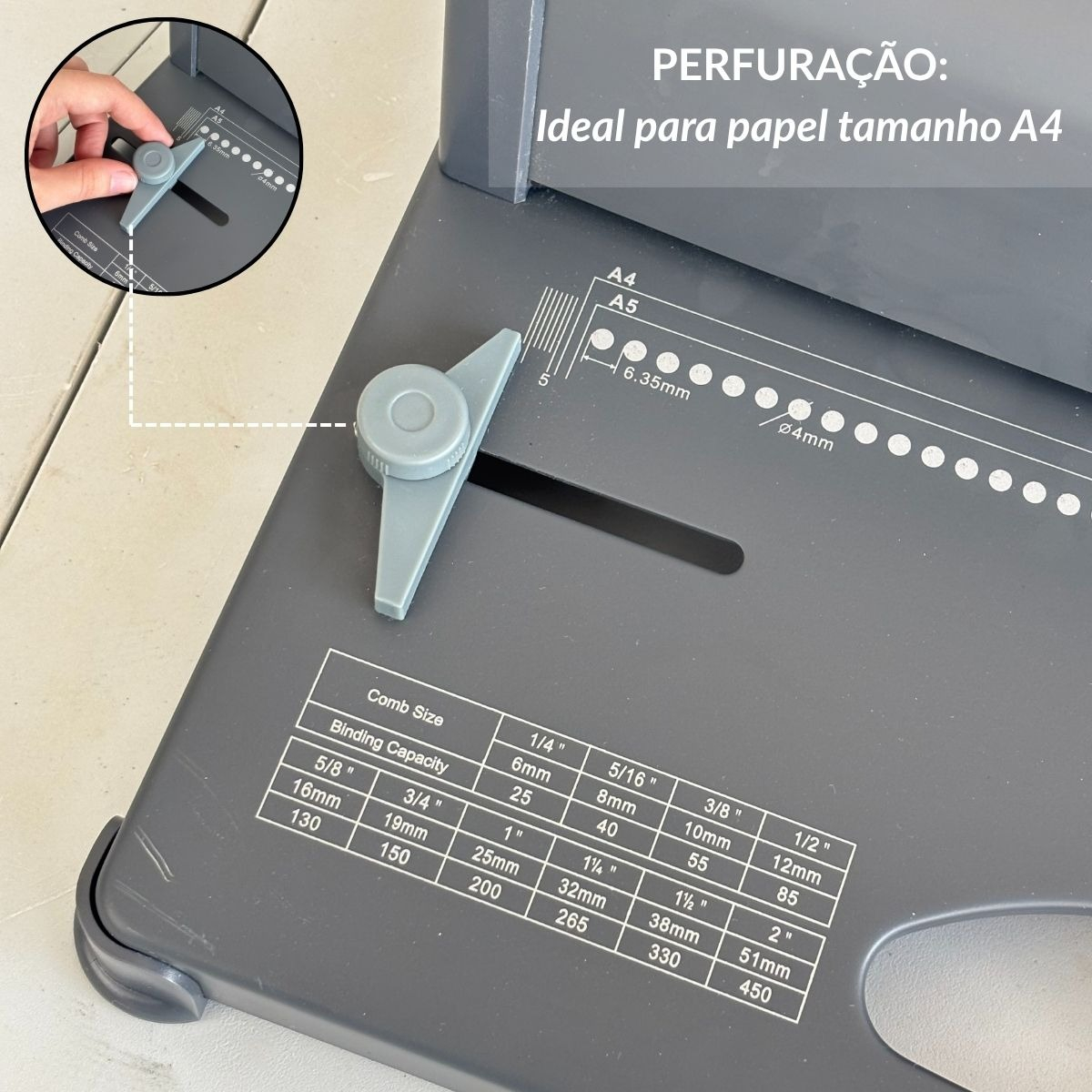 Encadernadora Perfuradora Manual A4 Furo Redondo 12 Folhas - Auto Equip
