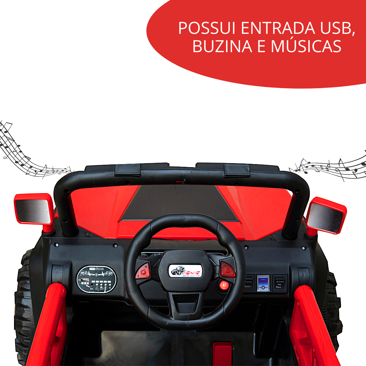 Mini Carrinho UTV Quadriciclo Elétrico Infantil 12V com Controle e 2 ...