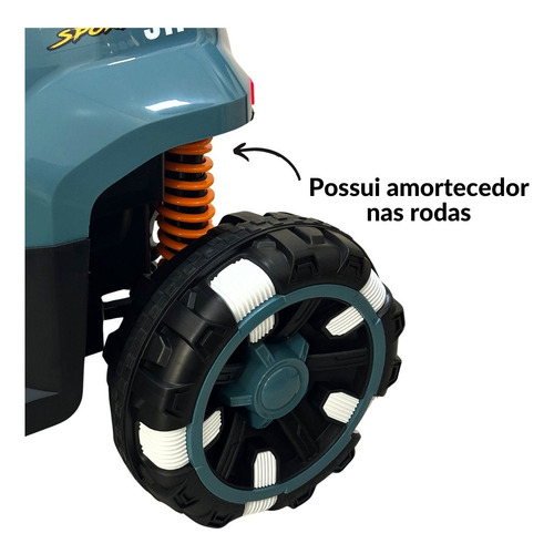 Carrinho Utv Elétrico Infantil 12v Azul Com Controle Remoto, Luz, Som ...