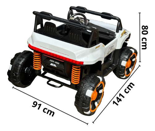 Carrinho Utv Elétrico Infantil 12v Branco Com Controle Remoto, Luz, Som ...