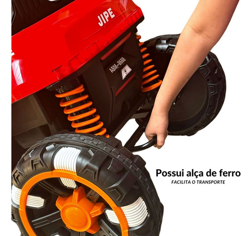Carrinho Utv Elétrico Infantil 12v Vermelho Com Controle Remoto, Luz ...