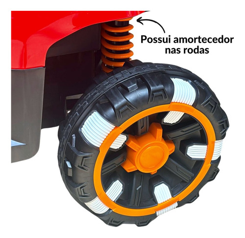 Carrinho Utv Elétrico Infantil 12v Vermelho Com Controle Remoto, Luz ...