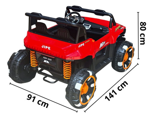 Carrinho Utv Elétrico Infantil 12v Vermelho Com Controle Remoto, Luz ...
