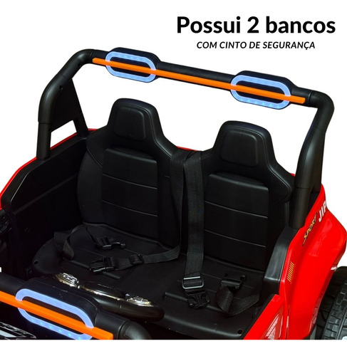 Carrinho Utv Elétrico Infantil 12v Vermelho Com Controle Remoto, Luz ...