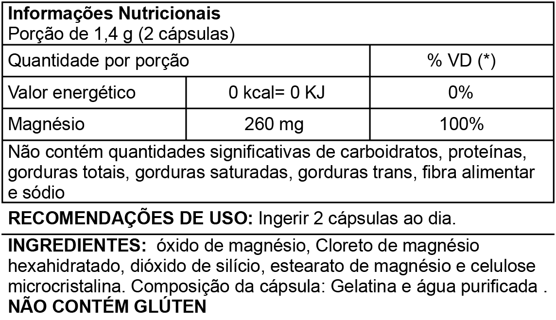 Cloreto de Magnésio 60 cáps - Fitobrasil