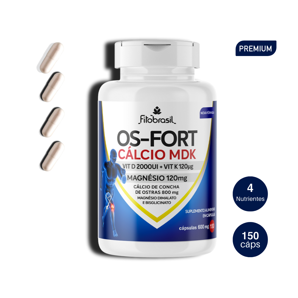 OS-FORT CÁLCIO MDK - Suplemento de Cálcio à base de Concha de Ostras ...