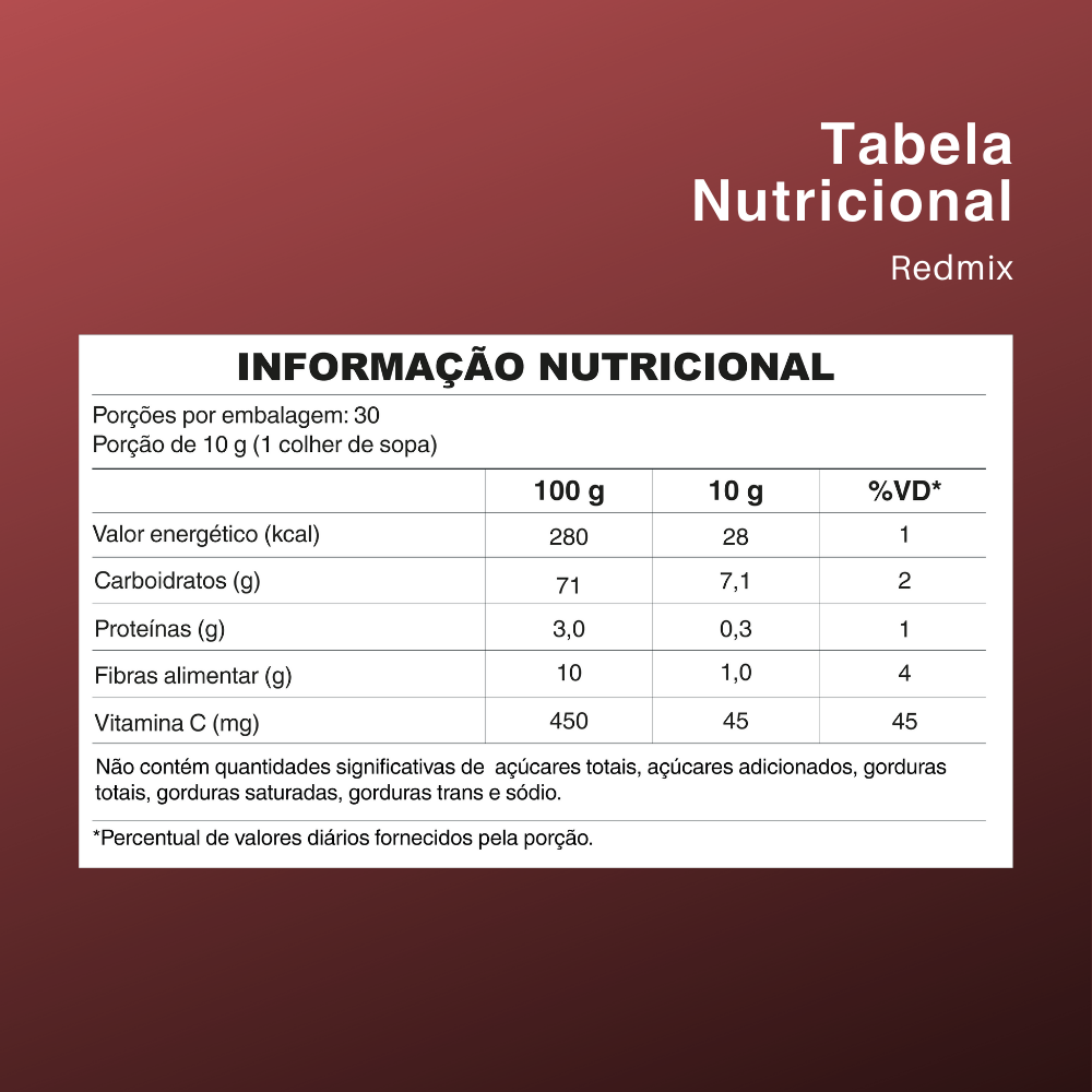 Red Mix sabor Frutas Vermelhas 300g - Fitobrasil
