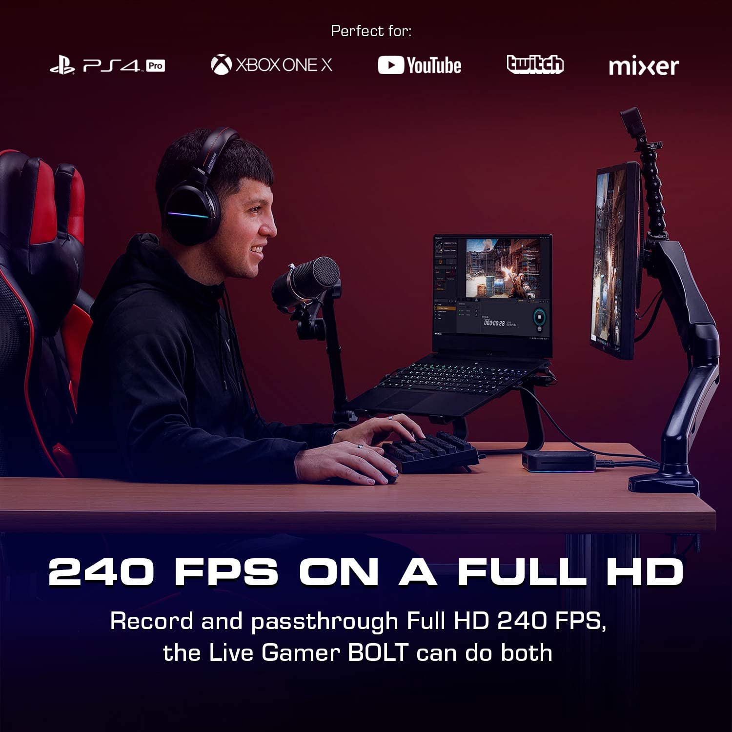 PLACA DE CAPTURA AVERMEDIA LIVE GAMER BOLT THUNDERBOLT 3 4K HDR ULTRA-LOW LATENCY FULL HD 240FPS ...