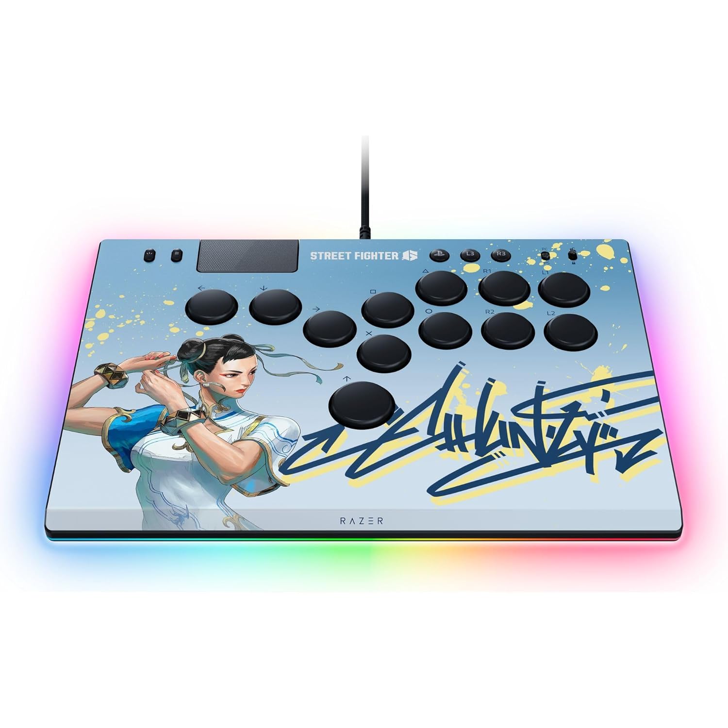CONTROLE ARCADE RAZER KITSUNE FORMATO SLIM SWITCH OPTICO CHROMA RGB USB-C CHUN-LI EDITION - Full ...