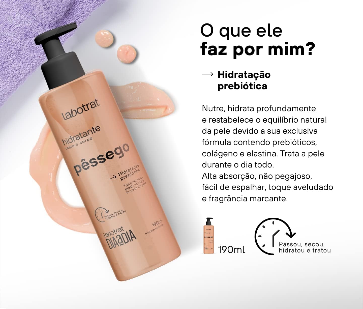 Labotrat Hidratante Rosto e Corpo Pêssego 190ml - NV Beauty Shop