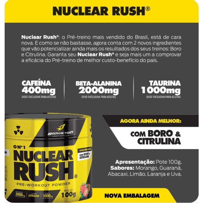 Nuclear Rush 100G Guaraná Body Action - Armazém Pura Saúde