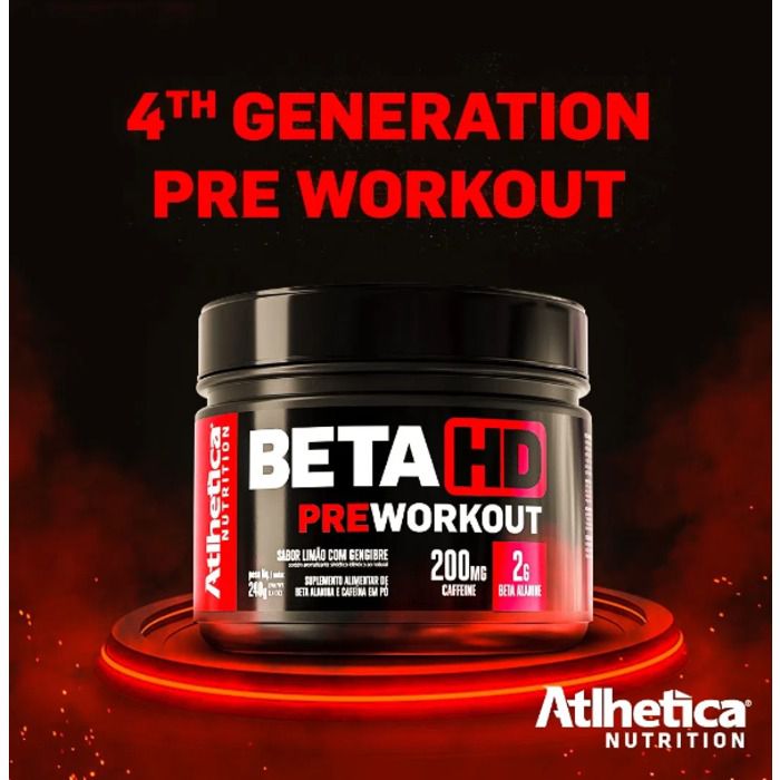 Beta Hd Pre-Workout 240G Limão Com Gengibre Atlhetica Nutrition ...