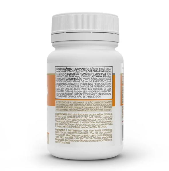 Curcuma Plus 30 Capsulas 500Mg - Vitafor - Armazém Pura Saúde