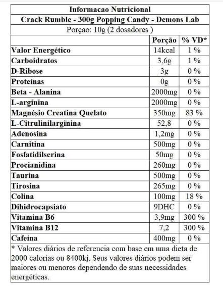 Crack 300G Poping Candy - Demons Lab - Armazém Pura Saúde