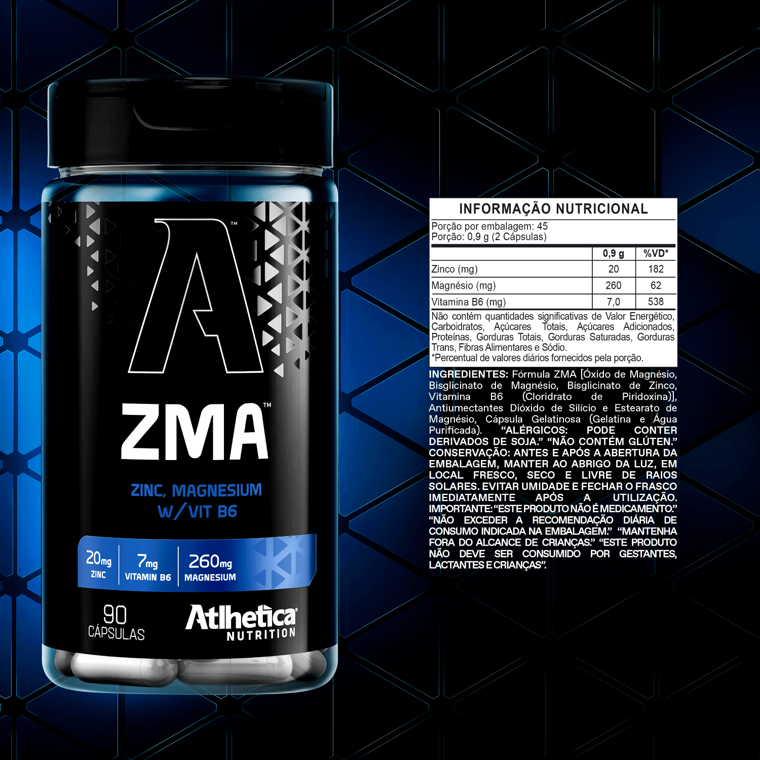 Zma 90 Capsulas Athletica Nutrition - Armazém Pura Saúde