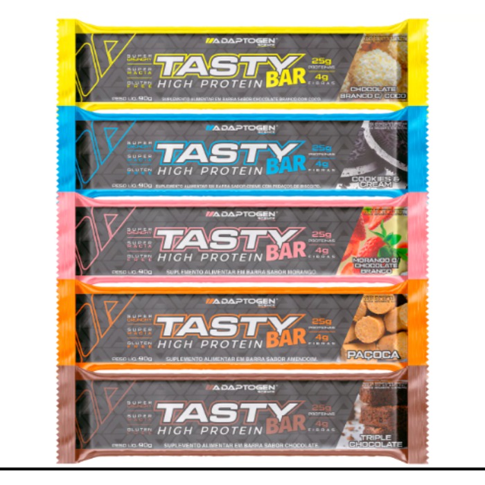 Tasty Bar Cookies & Cream 90G Adaptogen - Armazém Pura Saúde