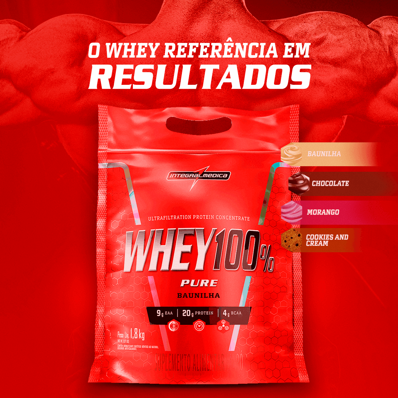 Whey 100% Pure Refil 1,8 Kg cookies And Cream Integralmedica - Armazém ...