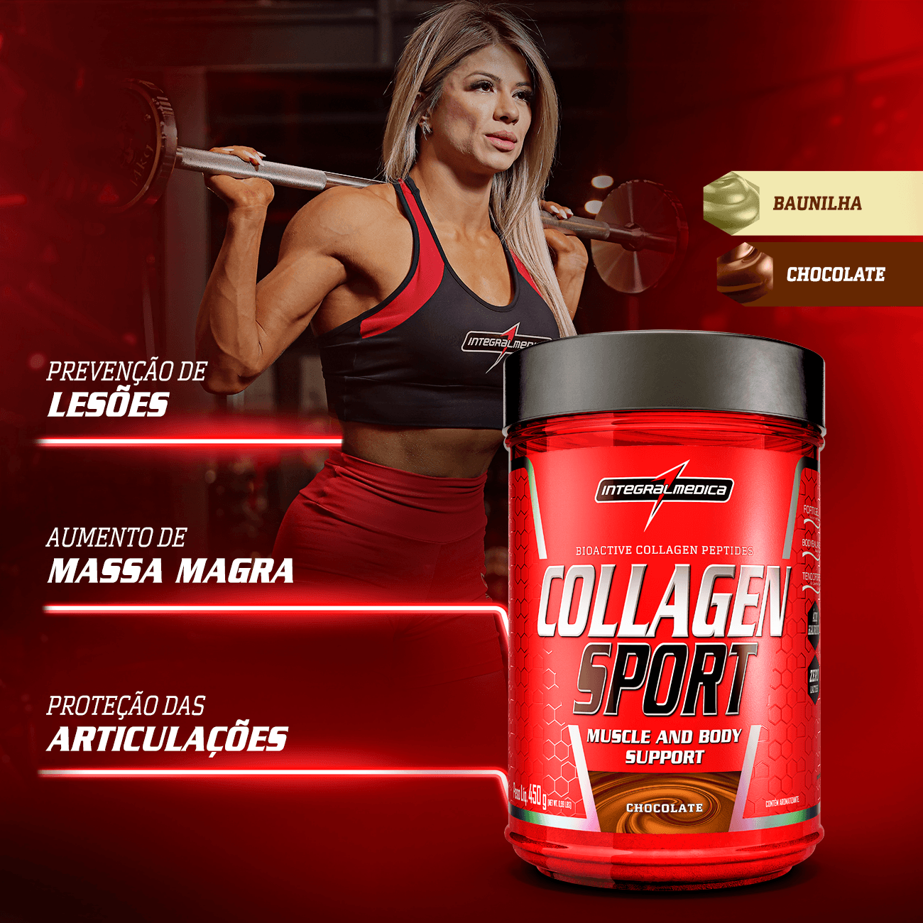 Collagen Sport Baunilha 450 Integralmedica - Armazém Pura Saúde