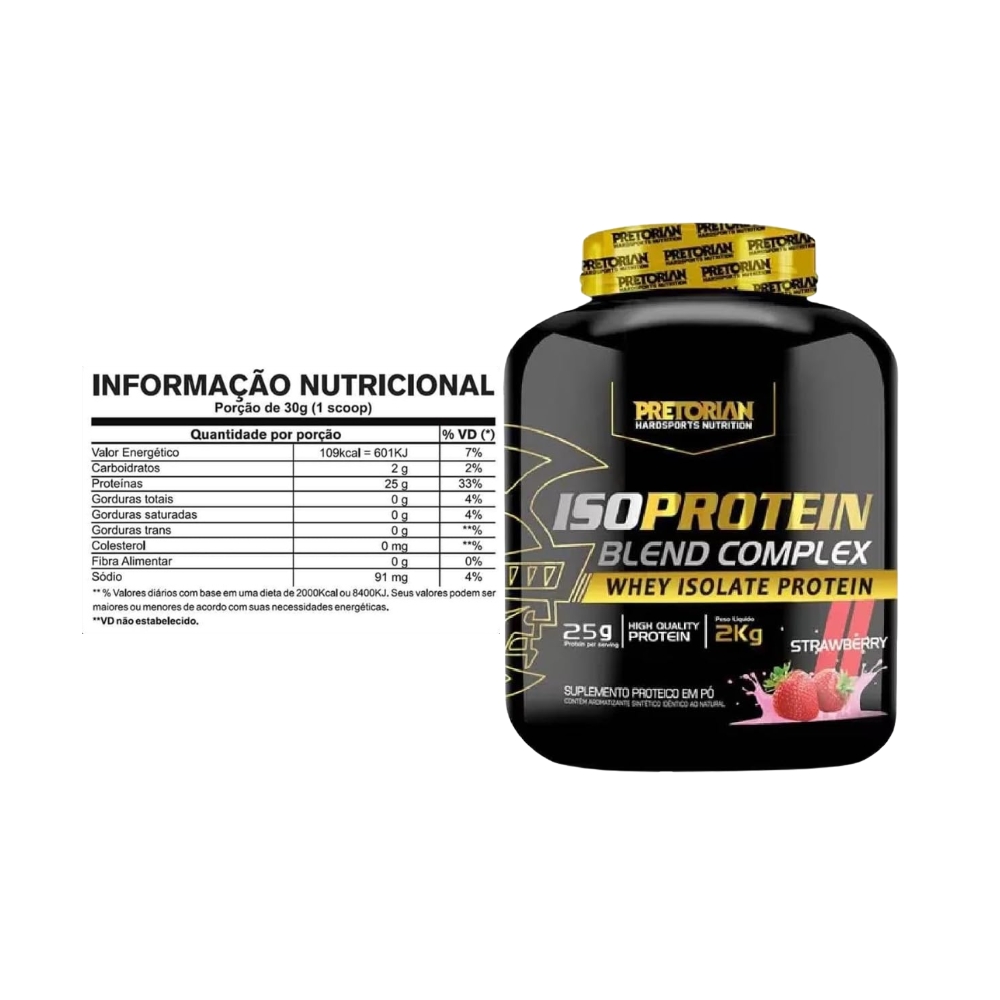 Isoprotein Blend Complex 2Kg Morango Pretorian - Armazém Pura Saúde